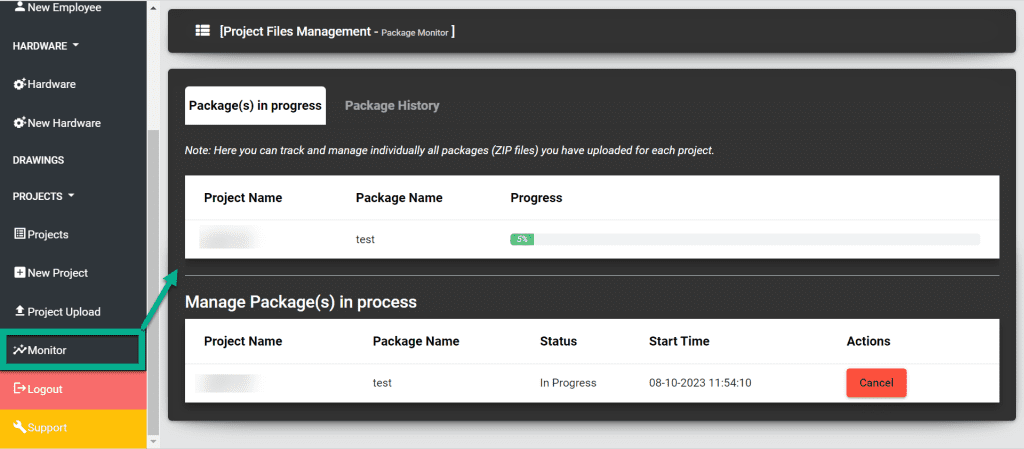 Uploading and Managing Project Files/Packages | FabStation