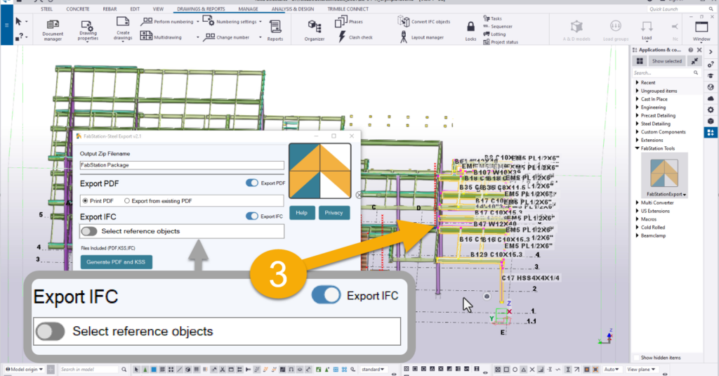 Export Project: Tekla Structures with TSEP Plugin (NEW!) | FabStation